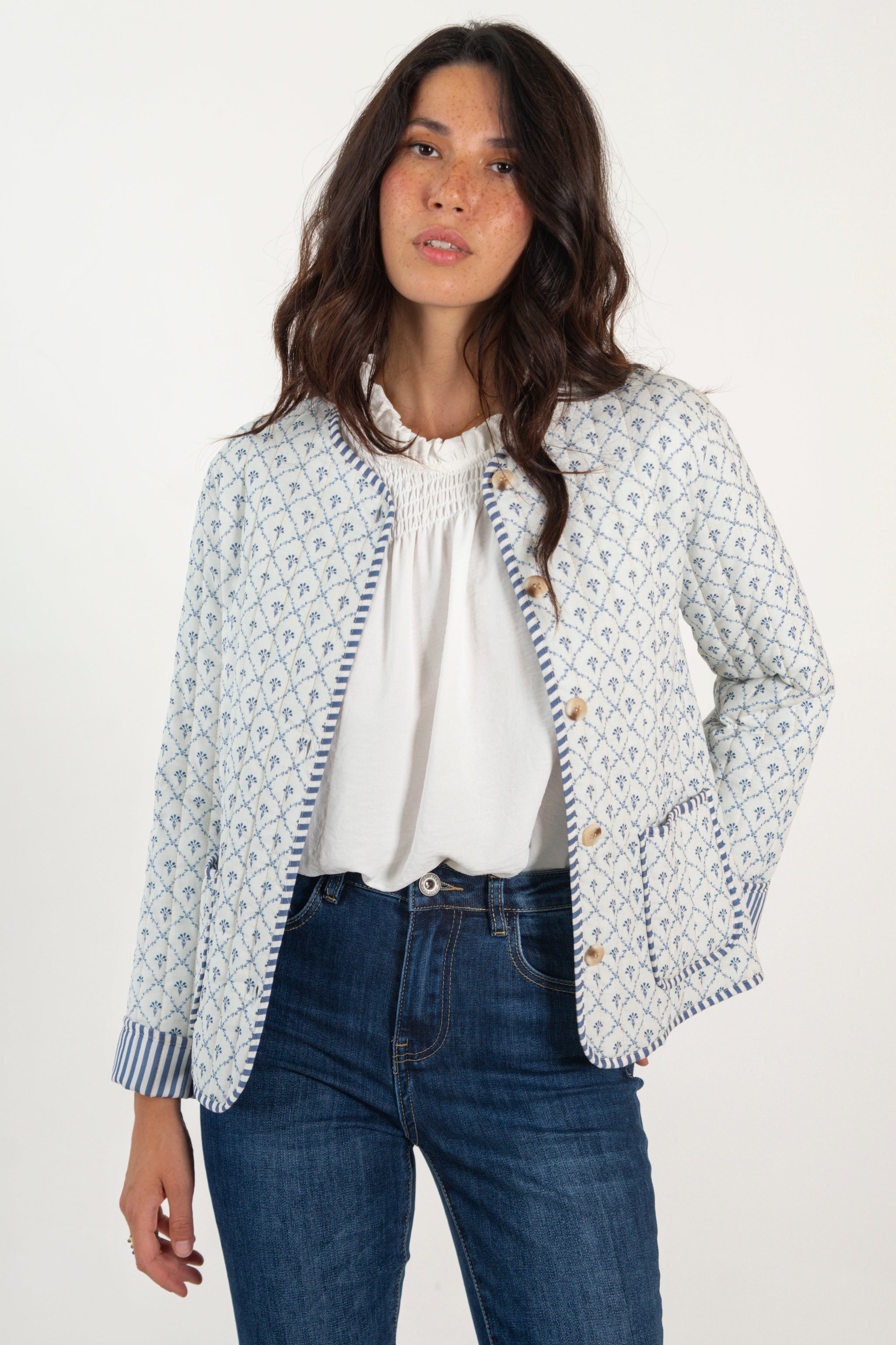 BEA JACKET // BLUE FLOWERS